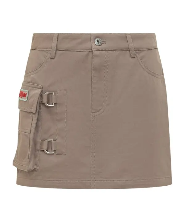 Off-White Logo Patch Mini Skirt - Gray