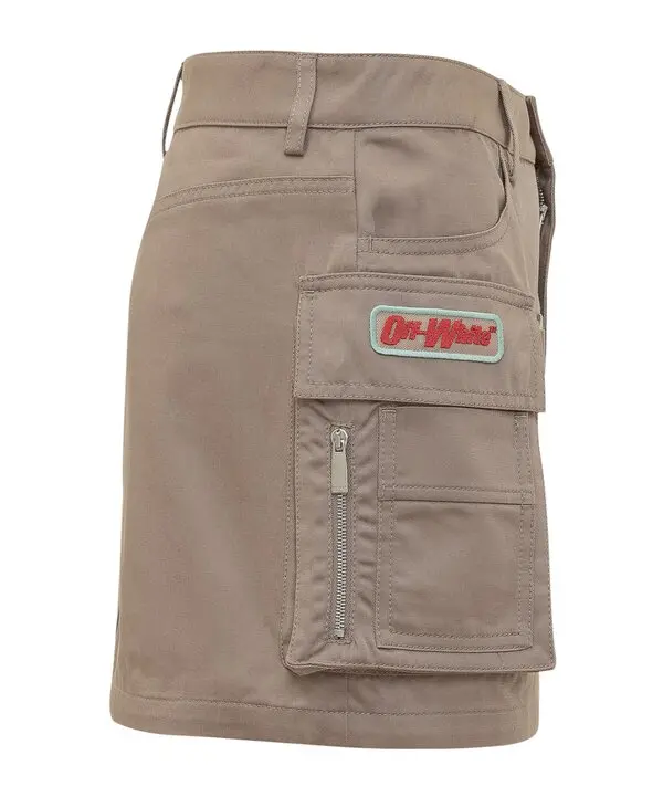 Off-White Logo Patch Mini Skirt - Gray