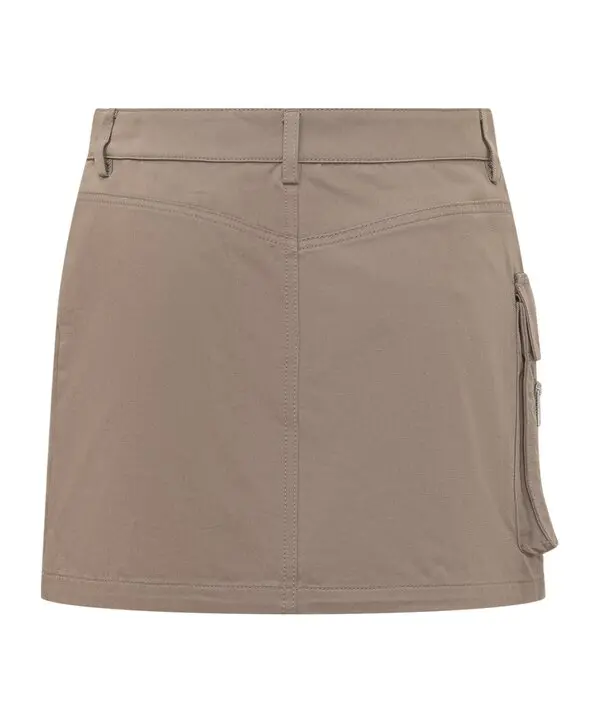 Off-White Logo Patch Mini Skirt - Gray