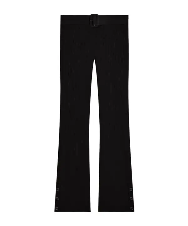 COURREGES Courrèges Belted Rib-knit Flare Trousers