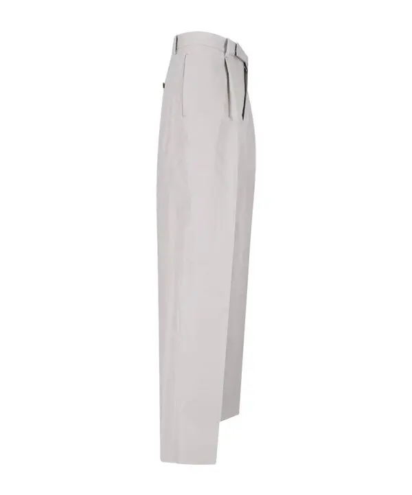 JIL SANDER Pleated Wide-leg Trousers - White