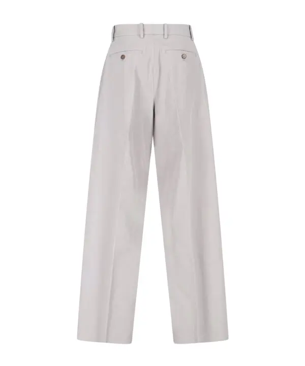 JIL SANDER Pleated Wide-leg Trousers - White