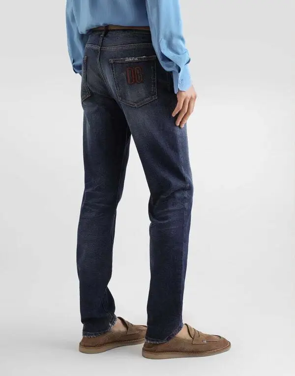 Dolce & Gabbana Slim-fit Washed Jeans - Black