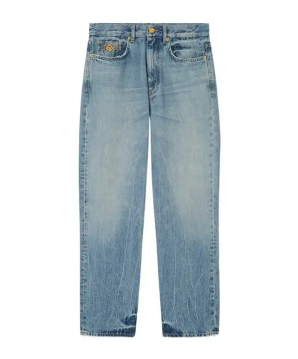 Versace Logo Patch Pencil Jeans
