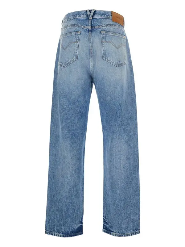 Versace Logo Patch Pencil Jeans