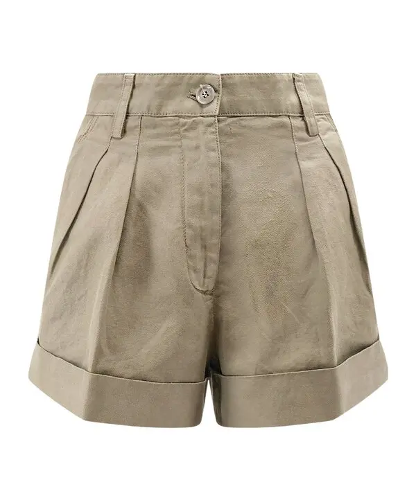 Aspesi Pleated Cuffed Shorts - Nude