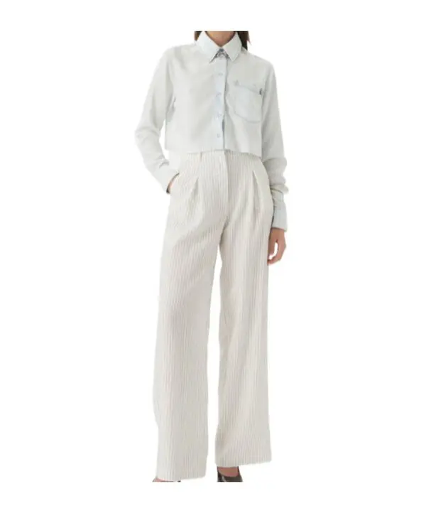 Patrizia Pepe Cropped Button-up Shirt With Chest Pocket - White