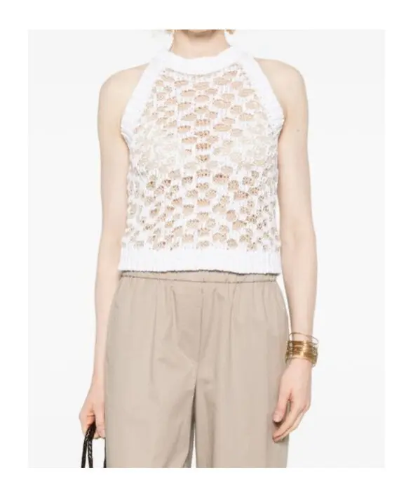 Peserico Open-knit Sleeveless Top