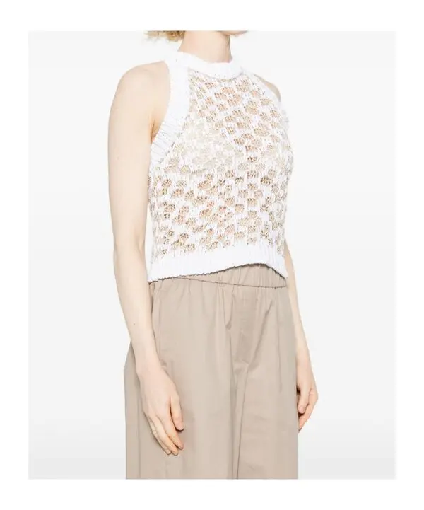 Peserico Open-knit Sleeveless Top