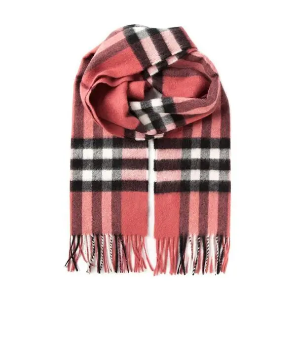 Burberry Plaid Detail Scarf - Red