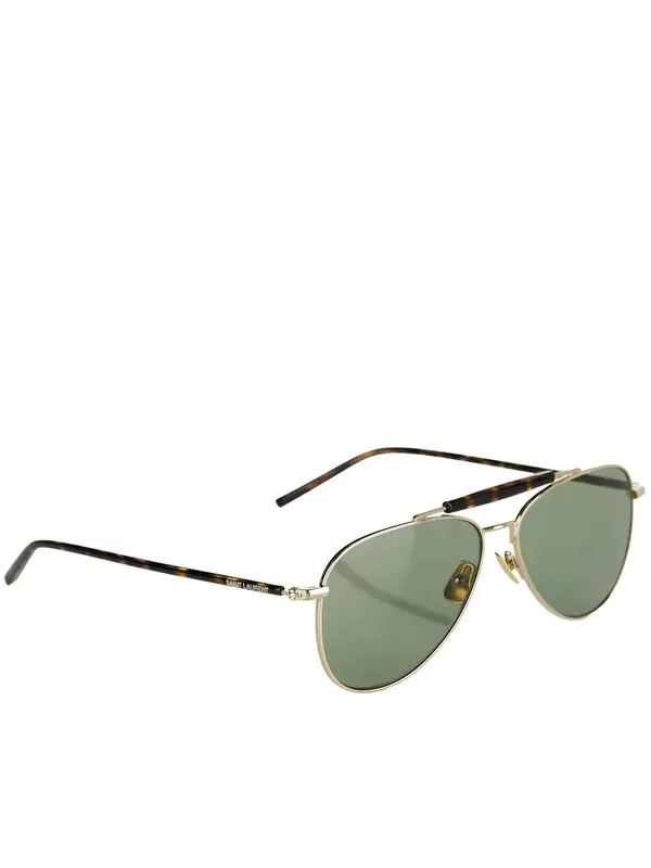 Saint Laurent Aviator Sunglasses With Full Rim - Green