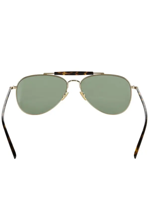 Saint Laurent Aviator Sunglasses With Full Rim - Green