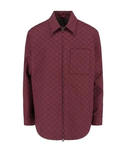 Gucci Gg Canvas Zip Jacket - Wine Red