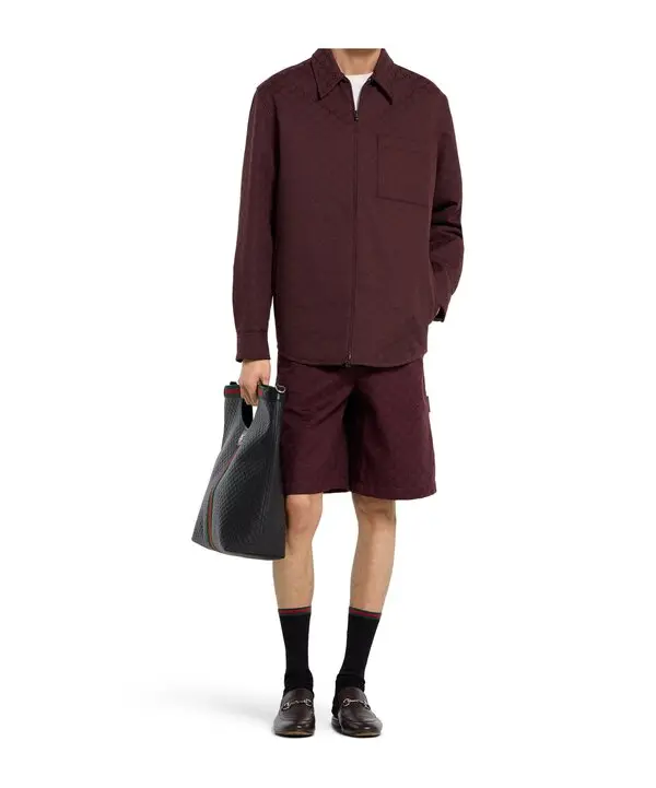 Gucci Gg Canvas Zip Jacket - Wine Red