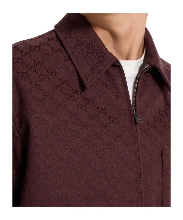 Gucci Gg Canvas Zip Jacket - Wine Red
