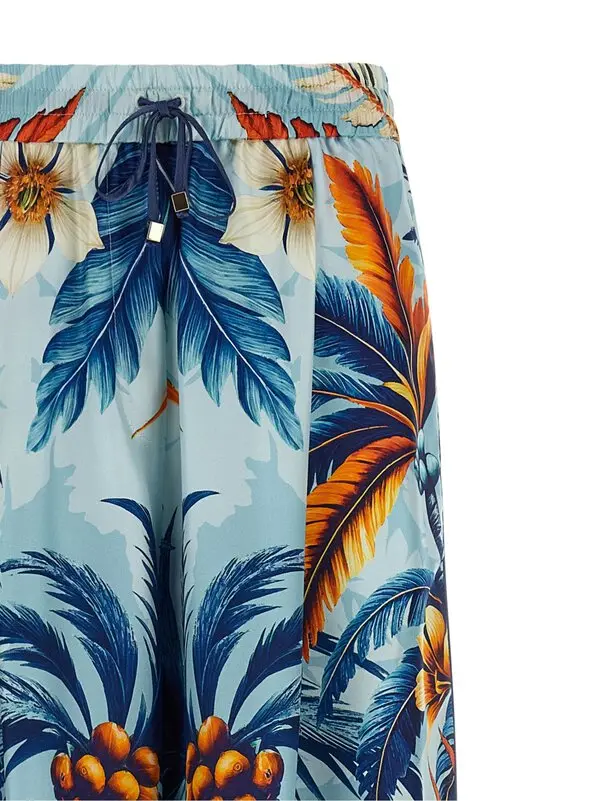 F.R.S FOR RESTLESS SLEEPERS Palm Print Wide-leg Trousers