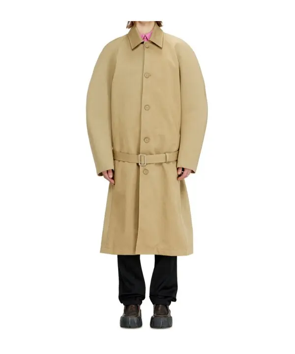 DIESEL® J-roun Cocoon Sleeve Belted Trench Coat - Light Brown