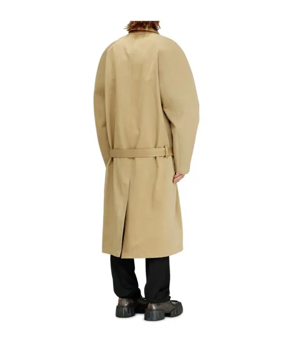 DIESEL® J-roun Cocoon Sleeve Belted Trench Coat - Light Brown
