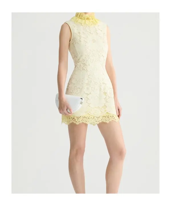 PATOU Lace Ruffled Mini Dress - White