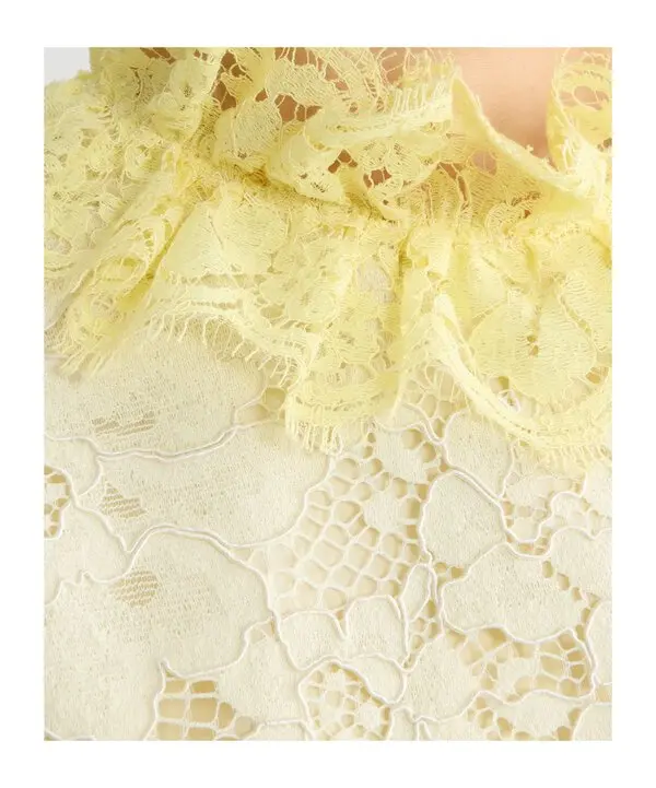 PATOU Lace Ruffled Mini Dress - White