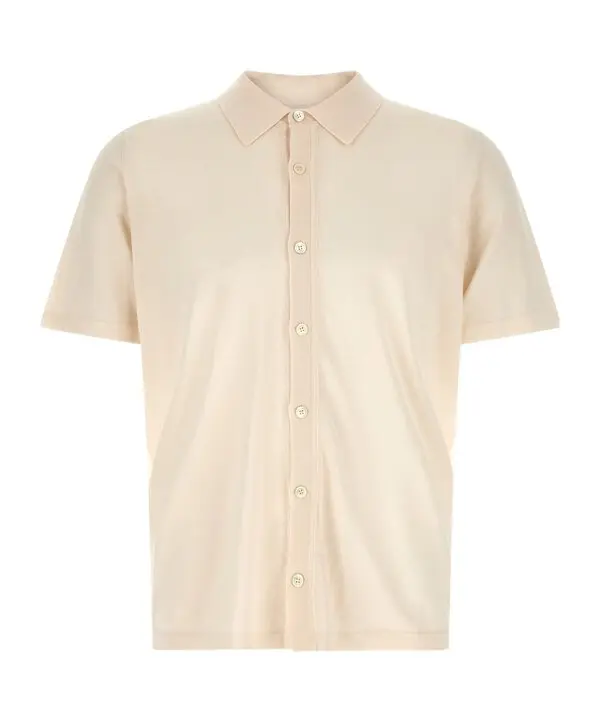 ROBERTO COLLINA Short-sleeve Knitted Shirt - Nude