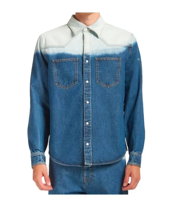 Marni Dip-dye Curved Hem Denim Shirt