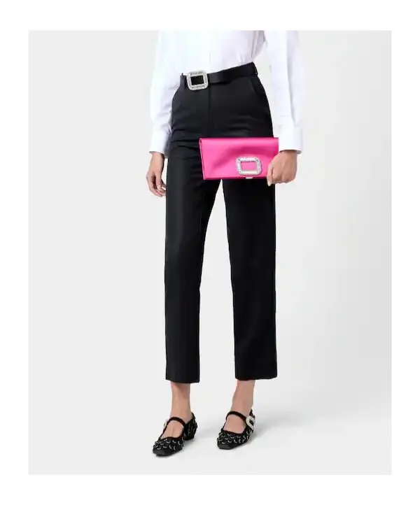 ROGER VIVIER Embellished Clutch Bag - Bordeaux