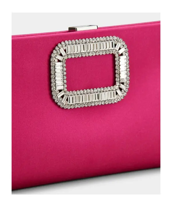 ROGER VIVIER Embellished Clutch Bag - Bordeaux
