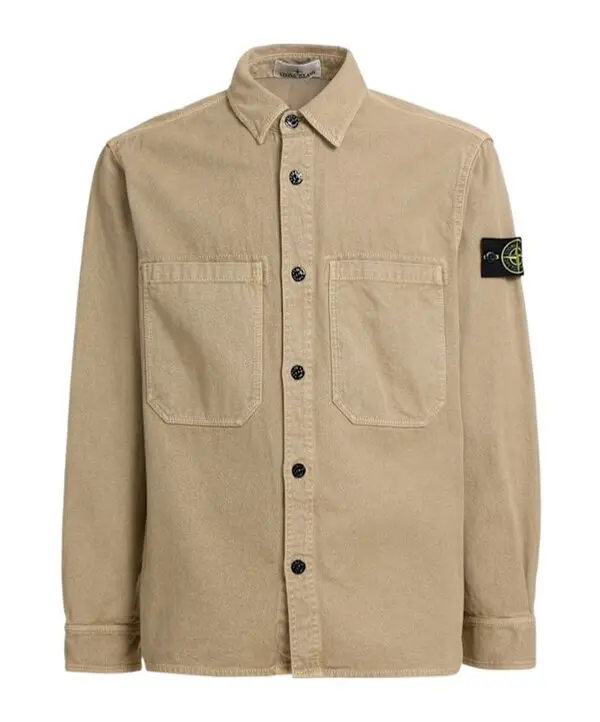 Stone Island Vintage Effect Cotton Shirt - Nude