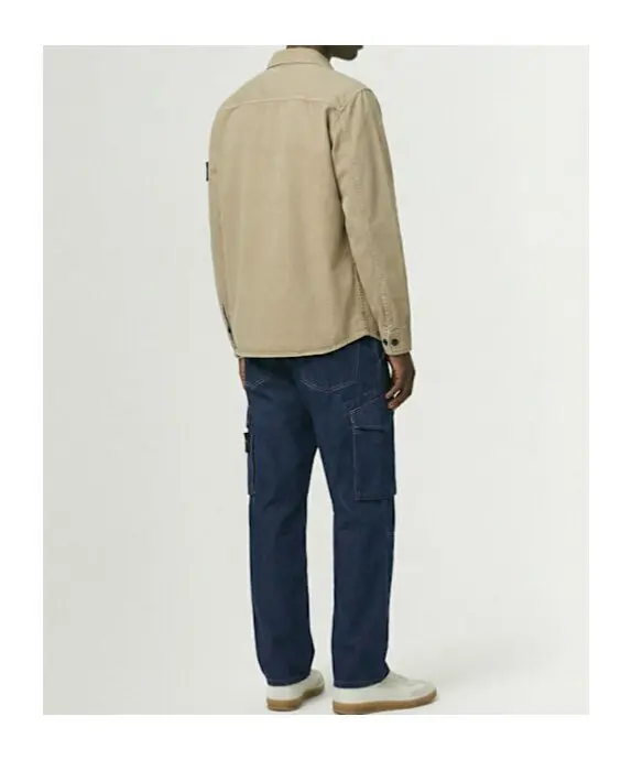 Stone Island Vintage Effect Cotton Shirt - Nude