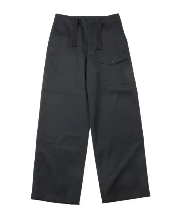Auralee Belted Casual Pants With Adjustable Buckles - Black