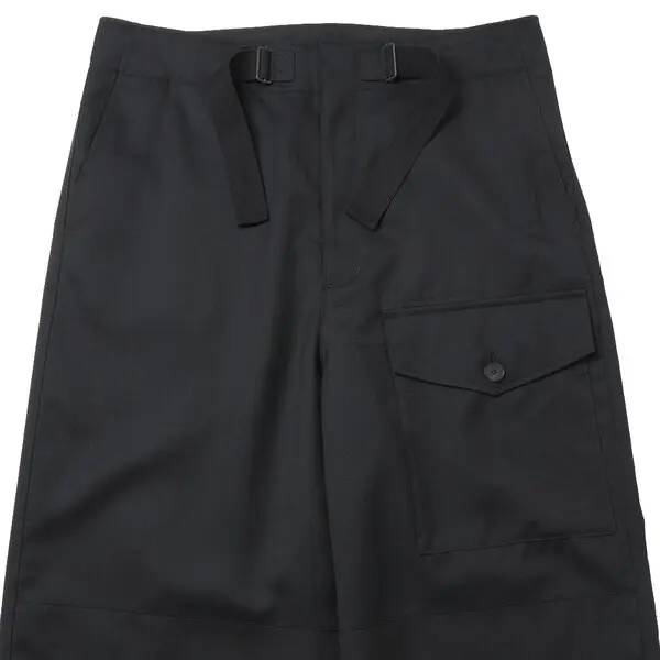 Auralee Belted Casual Pants With Adjustable Buckles - Black