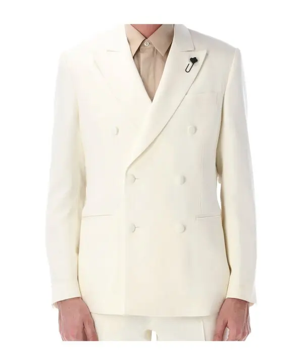 LARDINI Soiree Double-breasted Blazer - Ivory