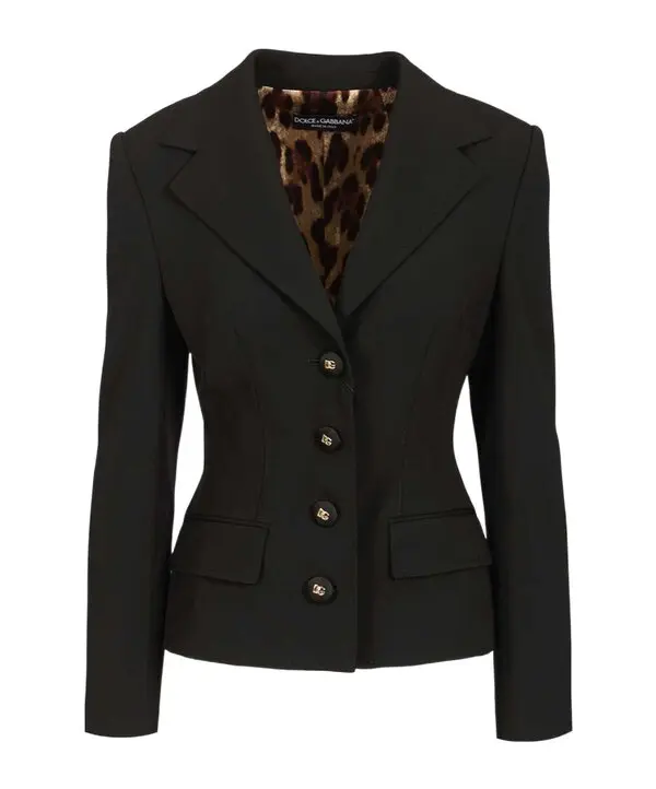Dolce & Gabbana Fitted Blazer With Notched Lapel - Black