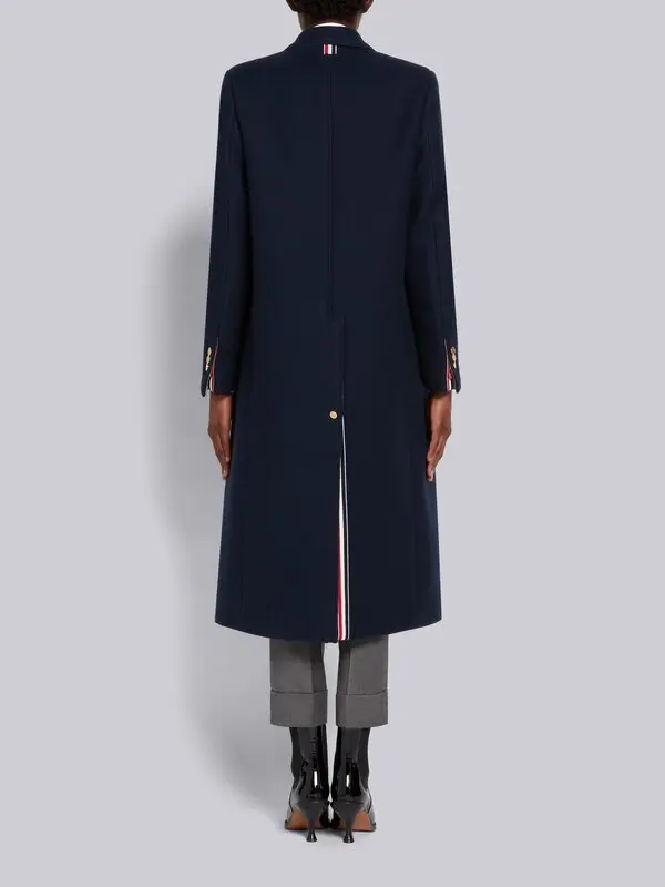 Thom Browne Double-breasted Overcoat With Striped Trim