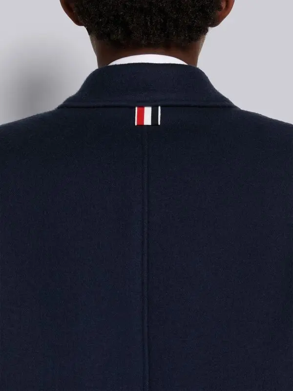 Thom Browne Double-breasted Overcoat With Striped Trim