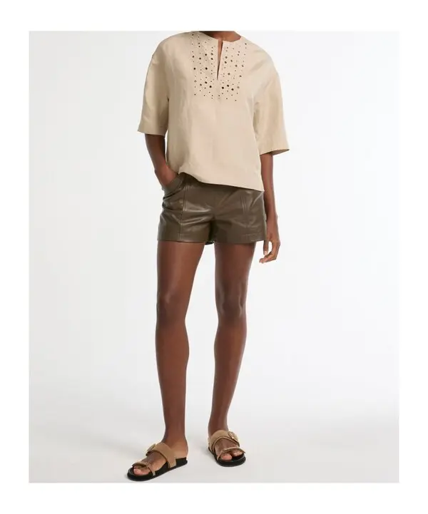 YVES SALOMON Short Sleeve Top - Off White