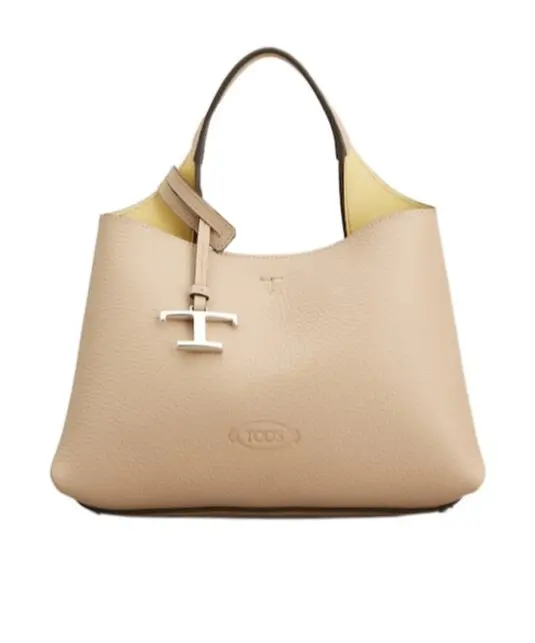 TOD'S Logo Embossed Mini Crossbody Bag - Nude
