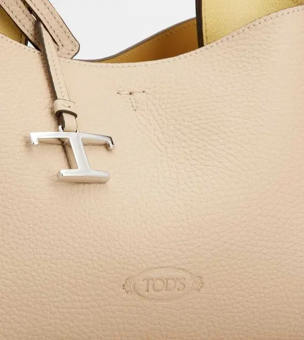 TOD'S Logo Embossed Mini Crossbody Bag - Nude