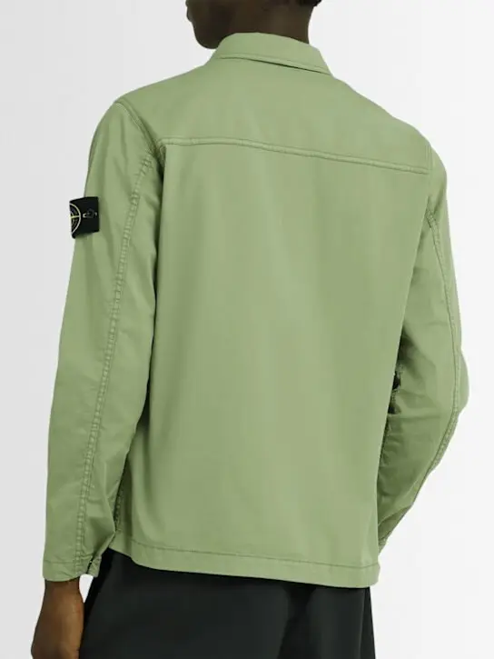 Stone Island Stretch Cotton Twill Shirt - Black