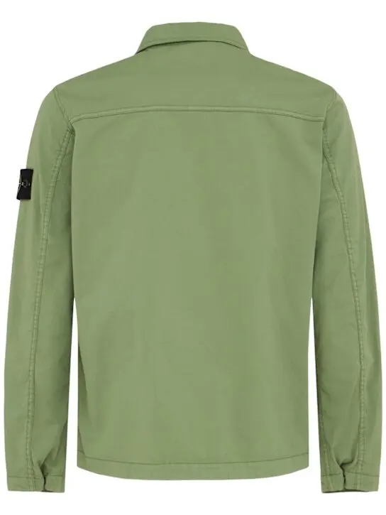 Stone Island Stretch Cotton Twill Shirt - Black