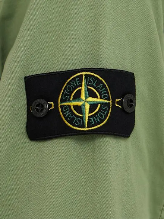 Stone Island Stretch Cotton Twill Shirt - Black