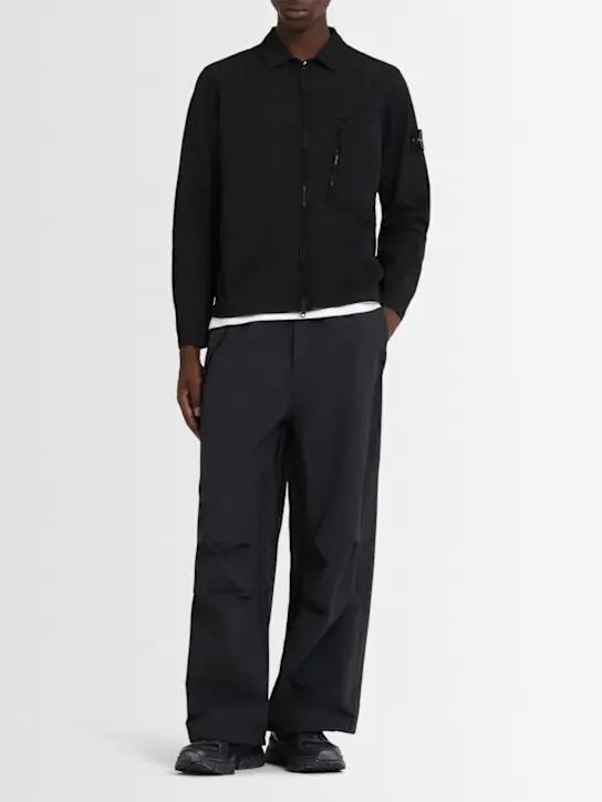 Stone Island Stretch Cotton Twill Shirt - Black