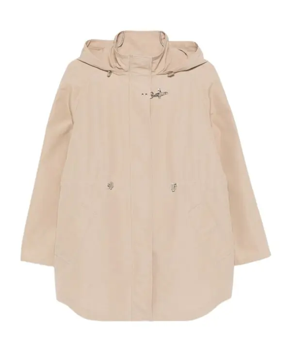 FAY Hooded Parka Coat - Nude