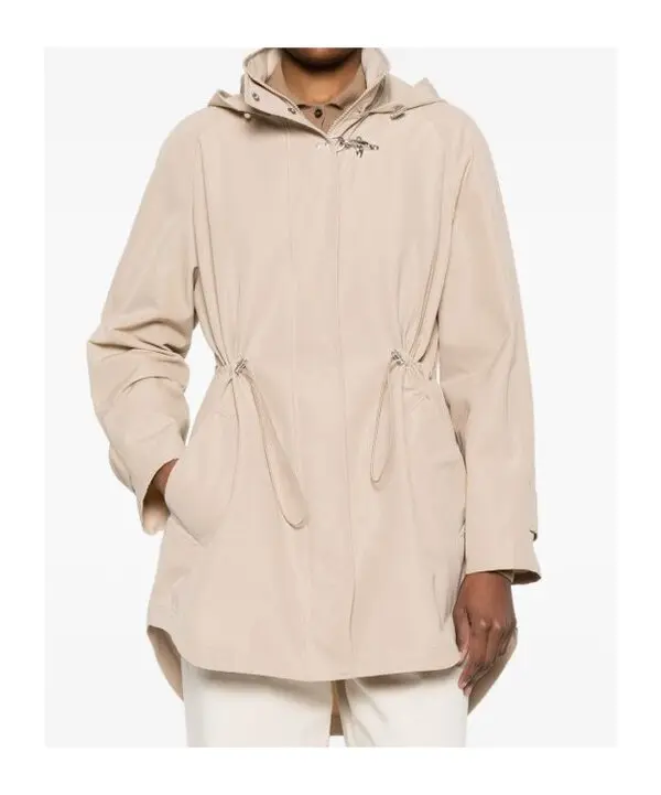 FAY Hooded Parka Coat - Nude