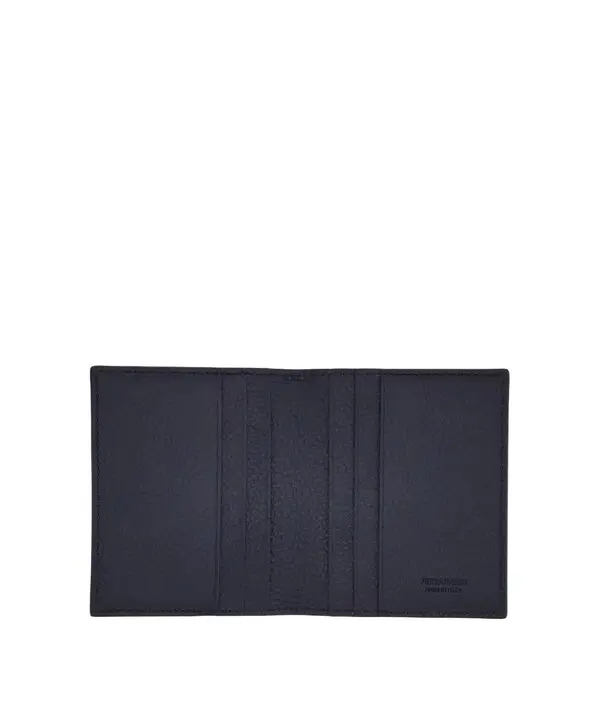 FERRAGAMO Patterned Cardholder - Dark Blue/black