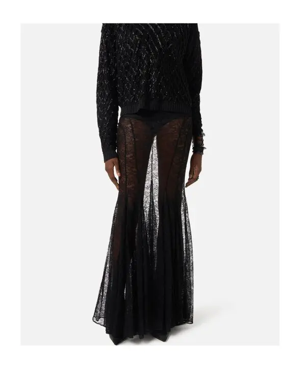 Elisabetta Franchi Sheer Lace Maxi Skirt