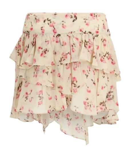 Isabel Marant Étoile Ruffled Floral Mini Skirt - Beige