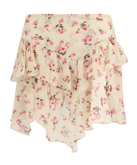 Isabel Marant Étoile Ruffled Floral Mini Skirt - Beige