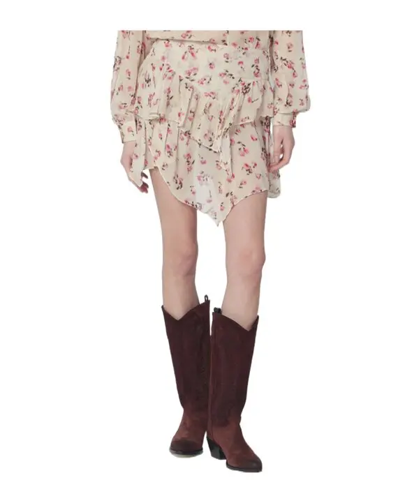 Isabel Marant Étoile Lolita Floral Ruffled Mini Skirt - Nude